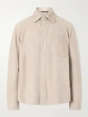 SLOWEAR Montedoro Suede Overshirt - Neutrals