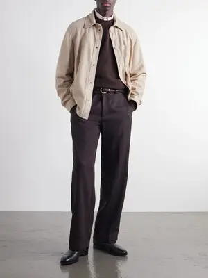 SLOWEAR Montedoro Suede Overshirt - Neutrals