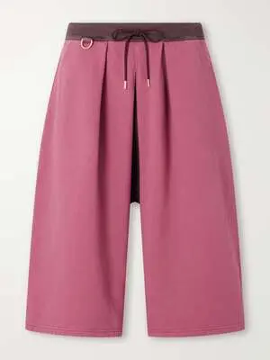 Kapital Straight-leg Cotton-jersey Drawstring Shorts - Pink