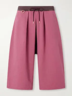 Kapital Straight-leg Cotton-jersey Drawstring Shorts - Pink