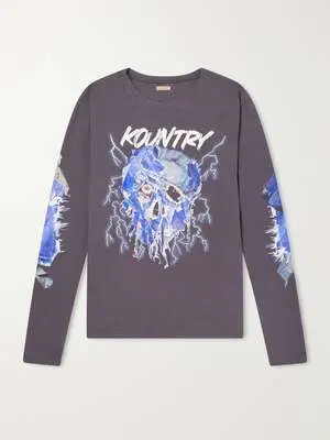 Kapital Printed Cotton-jersey T-shirt - Purple