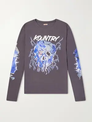 Kapital Printed Cotton-jersey T-shirt - Purple