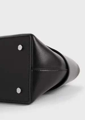TOTEME Foldover Detailed Small Tote Bag - Black