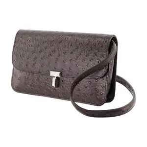 TOTEME T-lock Ostrich-effect Leather Crossbody Bag - Wine Red