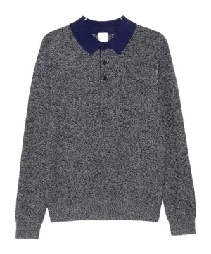 Paul Smith Marled-knit Long-sleeve Polo Shirt - Multicolour