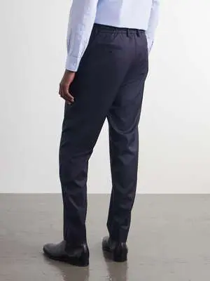 Canali Tapered Stretch-wool Gabardine Trousers