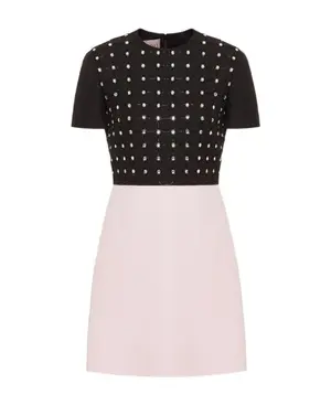 Valentino Garavani Embroidered Crepe Couture Short Dress