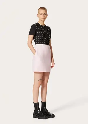 Valentino Garavani Embroidered Crepe Couture Short Dress