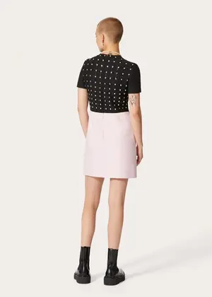 Valentino Garavani Embroidered Crepe Couture Short Dress