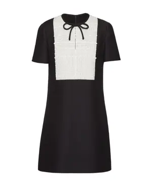 Valentino Garavani Embroidered Crepe Couture Short Dress