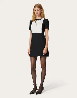 Valentino Garavani Embroidered Crepe Couture Short Dress