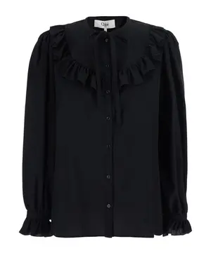 CHLOÉ Chloé Ruffled Tie-Neck Blouse