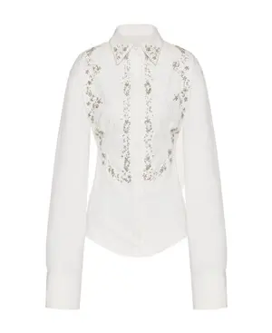 Valentino Garavani Embroidered Compact Popeline Shirt - White