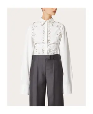 Valentino Garavani Embroidered Compact Popeline Shirt