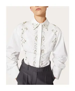Valentino Garavani Embroidered Compact Popeline Shirt