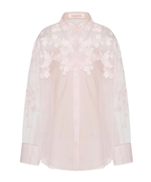Valentino Garavani Embroidered Organza Shirt - Pink
