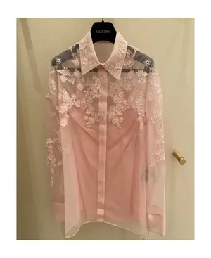 Valentino Garavani Embroidered Organza Shirt