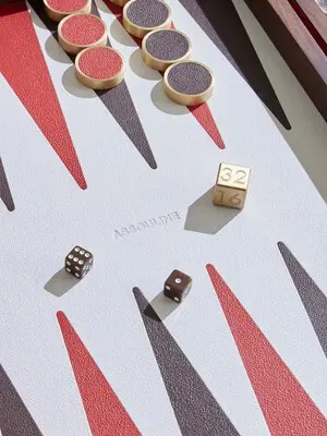 Assouline Pebble-grain Leather, Brass And Wood Backgammon Set