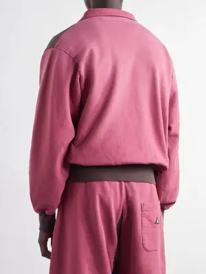 Kapital Colour-block Paisley-trimmed Cotton-jersey Half-zip Sweatshirt