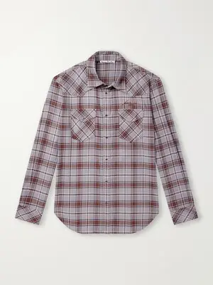 Acne Studios Logo-embroidered Checked Flannel Shirt - Multi
