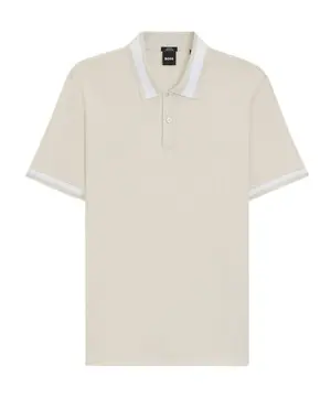 Hugo Boss Tipped Collar Polo Shirt - Beige