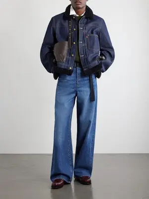 Sacai Levi's Plush-trimmed Denim Jacket