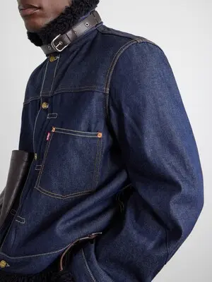 Sacai Levi's Plush-trimmed Denim Jacket