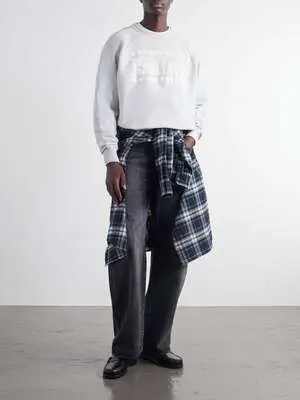 SAINT MXXXXXX Saint Printed Distressed Cotton-jersey Sweatshirt