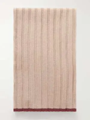 Brunello Cucinelli Ribbed Cashmere Scarf - Beige