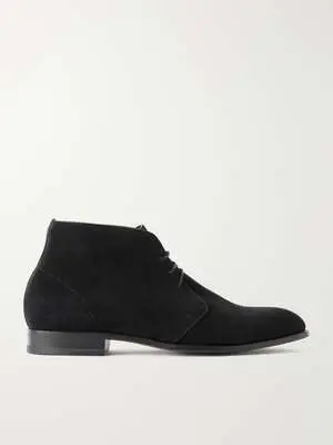 Manolo Blahnik Berwick Suede Chukka Boots - Black