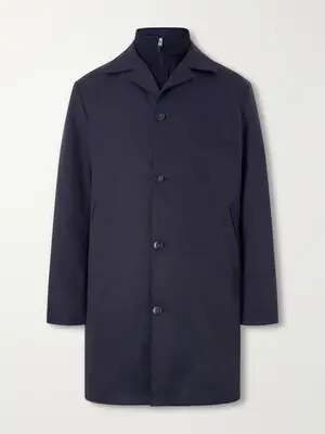 Canali Wool-trimmed Gabardine Hybrid Down Coat