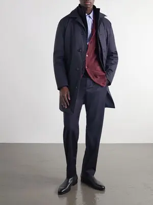 Canali Wool-trimmed Gabardine Hybrid Down Coat