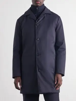 Canali Wool-trimmed Gabardine Hybrid Down Coat
