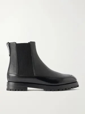 Manolo Blahnik Elvetico Manny Full-grain Leather Chelsea Boots - Black