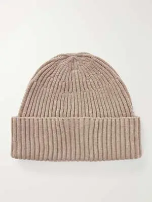 Brunello Cucinelli Ribbed Cashmere Beanie - Brown