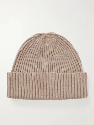 Brunello Cucinelli Ribbed Cashmere Beanie - Brown