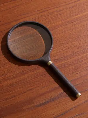 Assouline Archival Brass And Pebble-grain Leather Magnifying Glass
