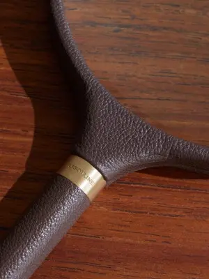 Assouline Archival Brass And Pebble-grain Leather Magnifying Glass