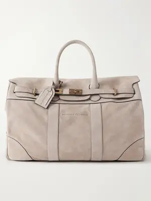 Brunello Cucinelli Country Suede Weekend Bag - Neutrals