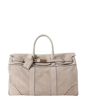 Brunello Cucinelli Country Suede Weekend Bag - Neutrals