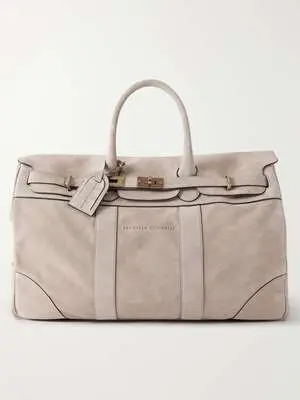 Brunello Cucinelli Country Suede Weekend Bag - Sand