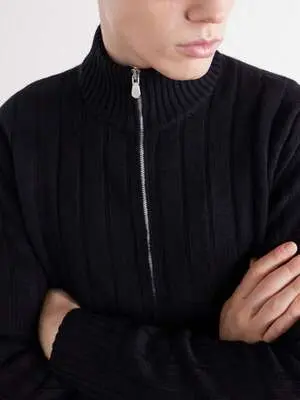 Brunello Cucinelli Ribbed-knit Cashmere Zip-up Sweater