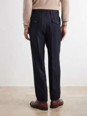 Brunello Cucinelli Tapered Pinstripe Cashmere And Wool-blend Suit Trousers