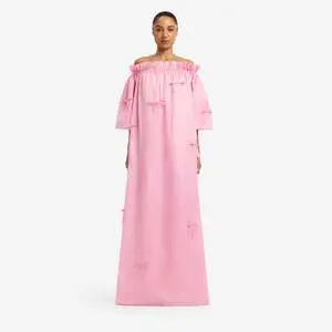 LEO LIN Liana Bow Off Shoulder Maxi Dress
