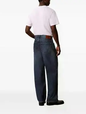 Calvin Klein Faded-effect Logo-patch Jeans - Blue