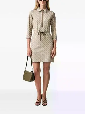 JOOP! Monogram-print Drawstring-waist Mini Dress