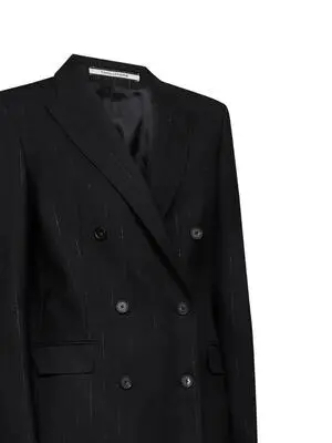 Tagliatore Jasmine Lamé-pinstriped Double-breasted Suit