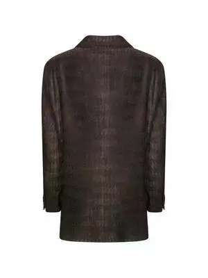 Emporio Armani Houndstooth-pattern Double-breasted Blazer