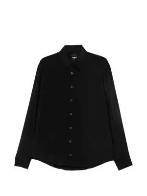 Patrizia Pepe Tonal-stitch Long-sleeve Shirt - Black