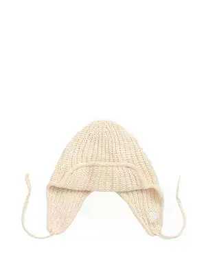 KANGOL Ribbed-knit Ear-flap Beanie Hat - White